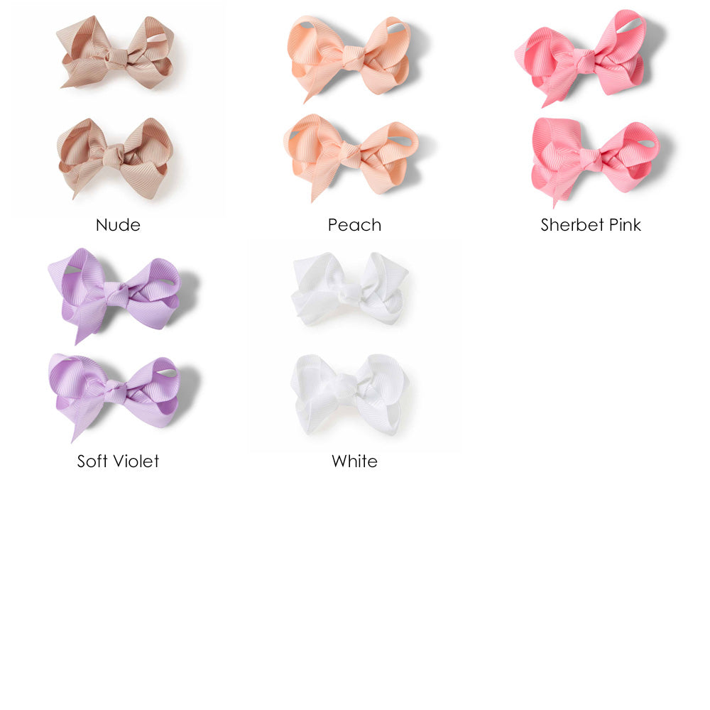 Piggy Tail Bow Hair Clips Pair 5 Pack | Snuggle Hunny