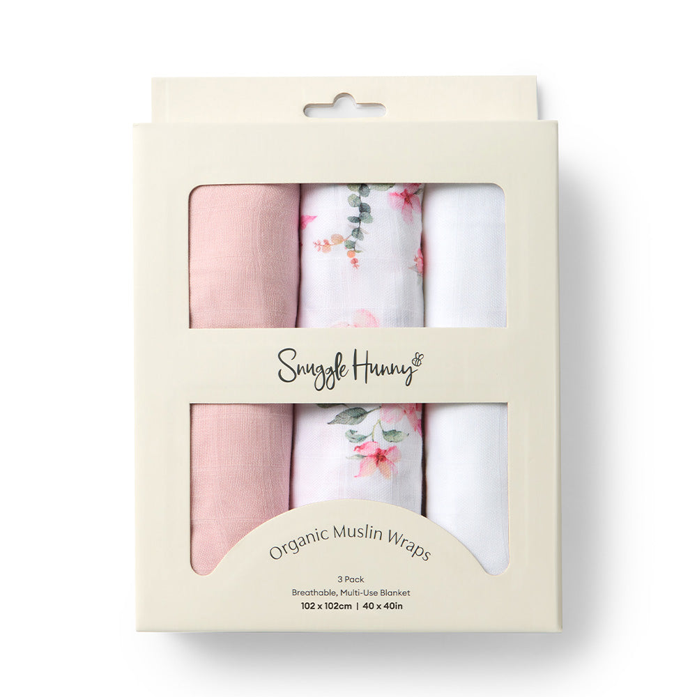 Large Organic Muslin Wraps 3 Pack - Camille | Snuggle Hunny