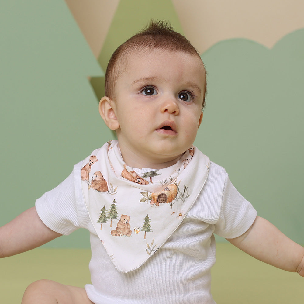 Bears Organic Baby Bandana Dribble Bib | Snuggle Hunny