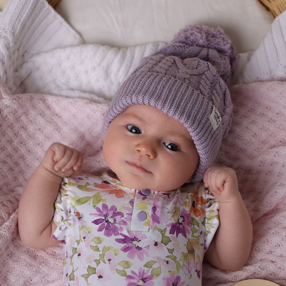 Organic Lavender Knit Beanie | Snuggle Hunny