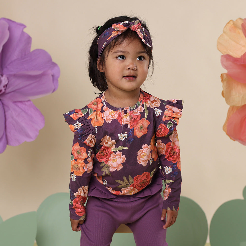 Sienna Organic Long Sleeve Top with Frill | Snuggle Hunny