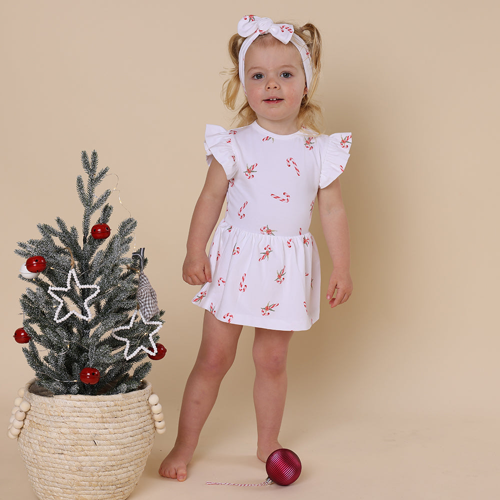 Candy Cane Organic Baby & Toddler Dress | Snuggle Hunny