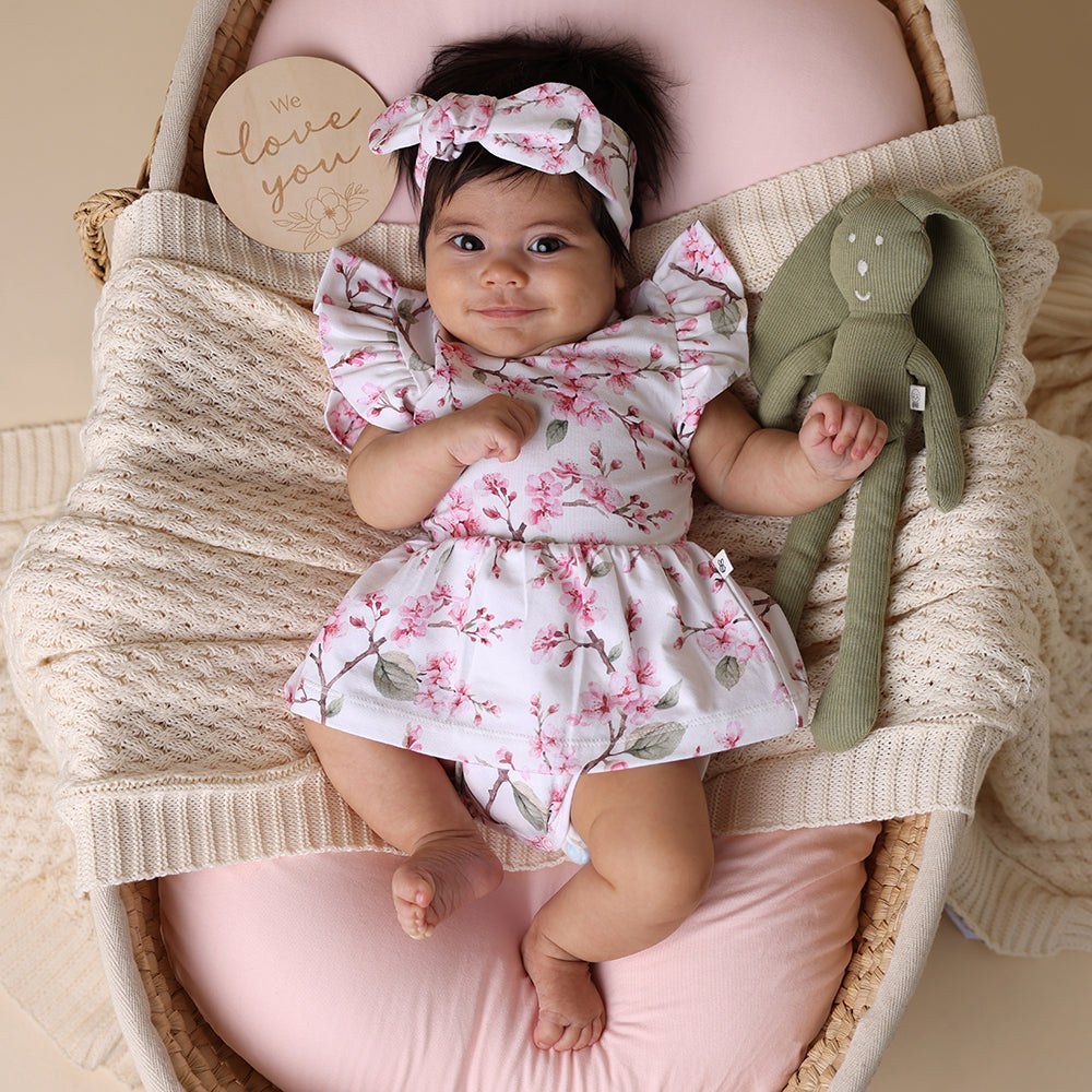 Cherry Blossom Organic Baby & Toddler Dress | Snuggle Hunny